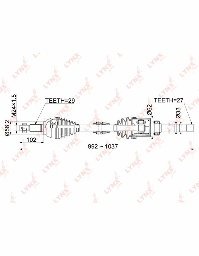Приводной вал правый Nissan Teana 2.5 08-13
