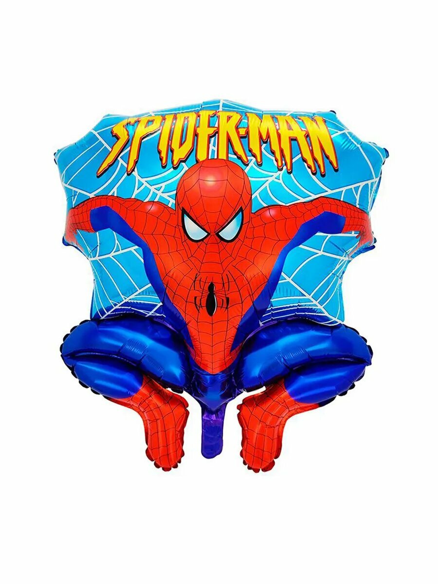 Человек-паук с паутиной в упаковке, фольгированный шар (21"/53 см ) 1 шт. / Веселуха