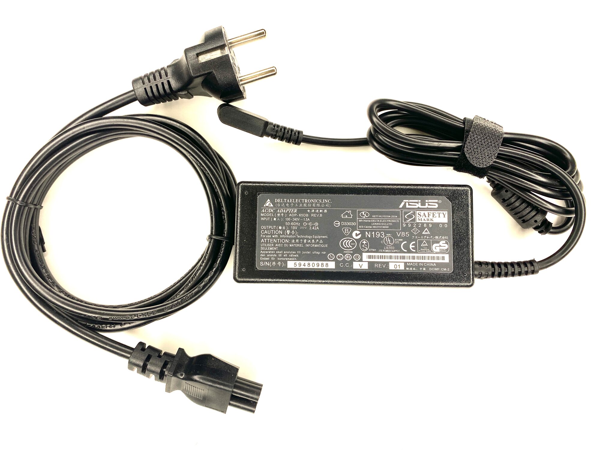 Блок питания для ноутбука Asus 19V 3.42A (4.0-1.35) 65W, совместимый