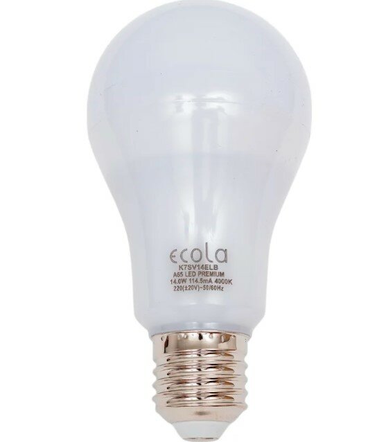 Лампа светодиод. Ecola classic LED 14.0W A65 Premium E27 4000K (композит) 125х65