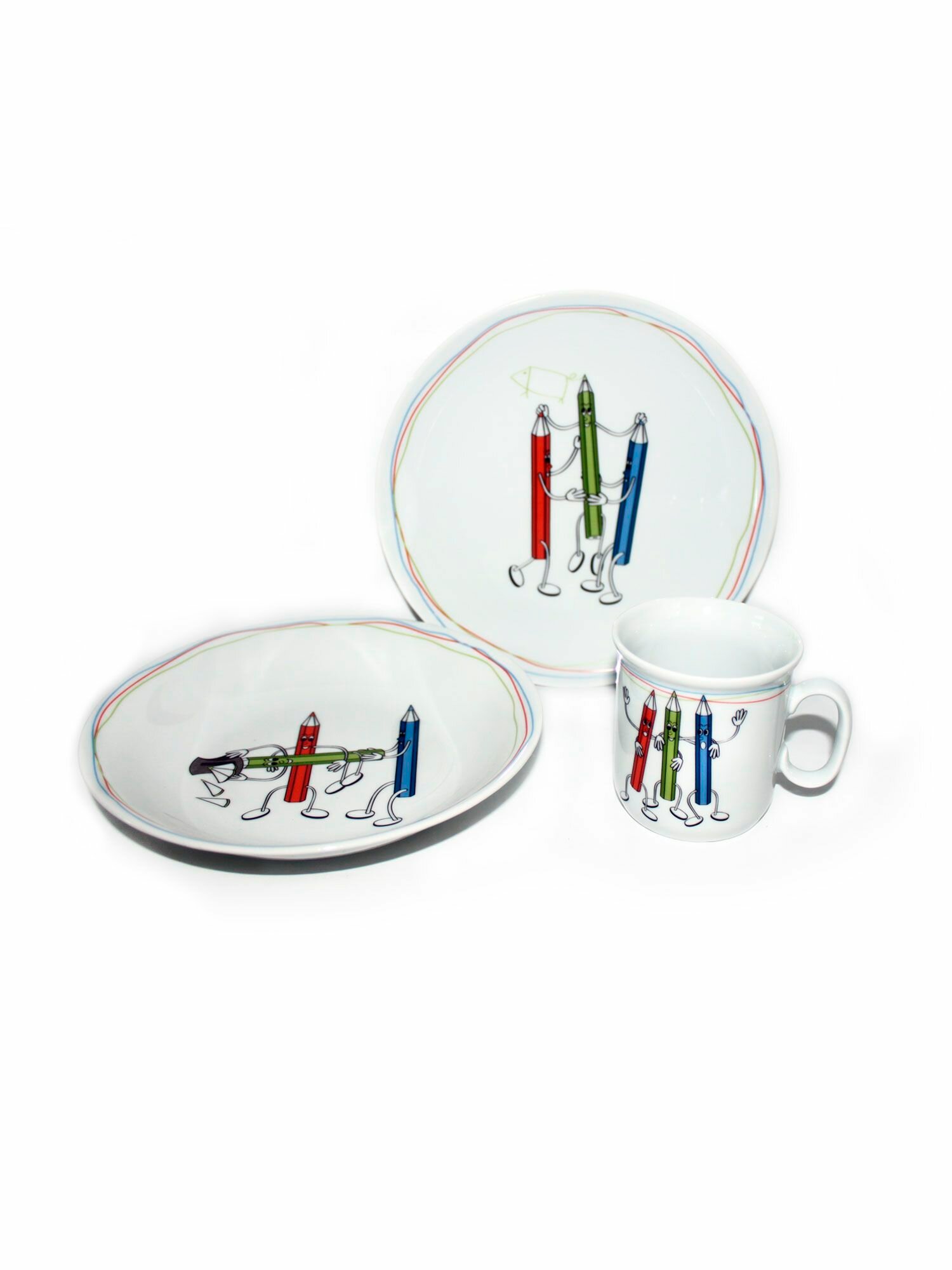 Детский набор 3 предмета " CAIRO", декор "Карандаши"