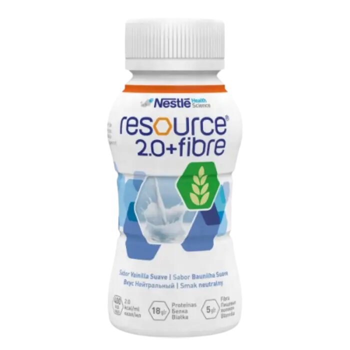 Resource 2.0 + Fibre (Ресурс 2.0 Файбер) высококалорийная смесь с пищевыми волокнами с 3 лет нейтральный вкус 200 мл 1 шт