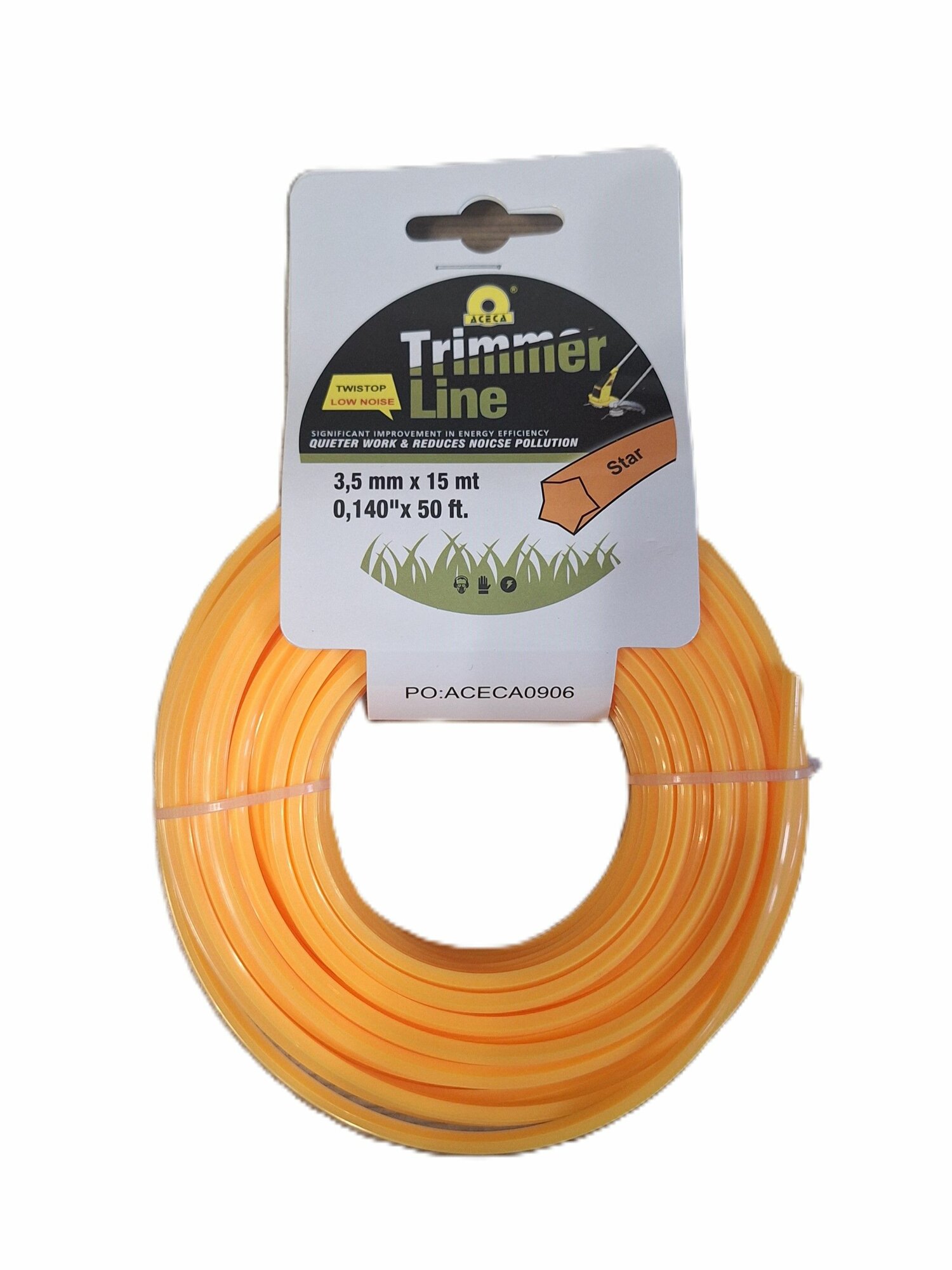 Леска для триммера 3.5 мм х 15 м сечение звезда Trimmer Line