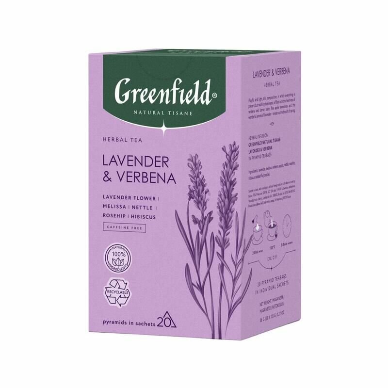 Чай Greenfield Natural Tisane Lavender & Verbena травяной 20 пакетиков-пирамидок