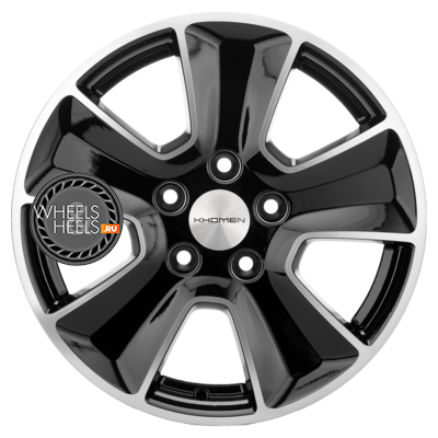 Диск автомобильный литой Khomen Wheels KHW1601 (Renault/Nissan) 16x6.5 5x114.3 et50 dia66.1 Black-FP