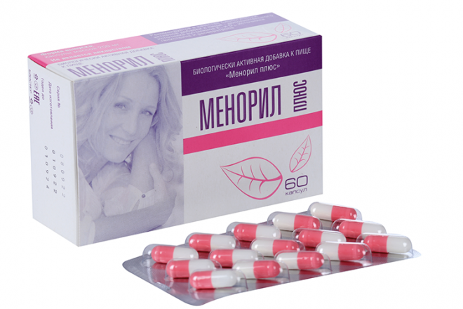Менорил Плюс капсулы, для женского здоровья, для тонуса и укрепления, 100% натуральный состав, 60шт — фото 1