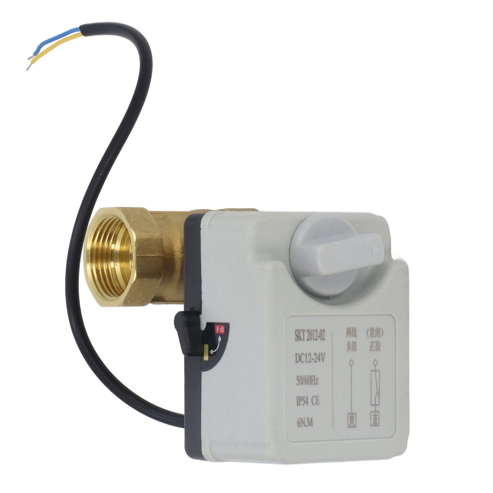 DN25 2-ходовой латунный шаровой кран Нормально закрытый электрический шаровой кран 1 дюйм с трубной резьбой DC12‑24V