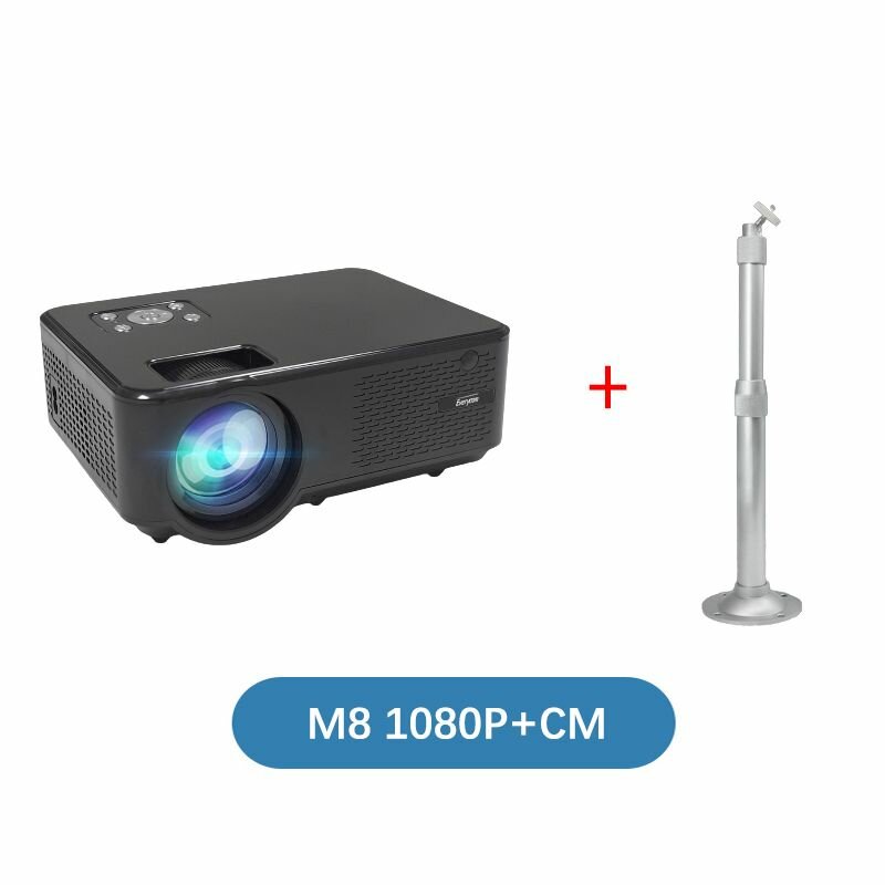 Проектор everycom m8 1080p мини-светодиодный для домашнего кинотеатра full hd 5500 люмен 5g wifi многоэкранный смартфон с жк-дисплеем pico movie
