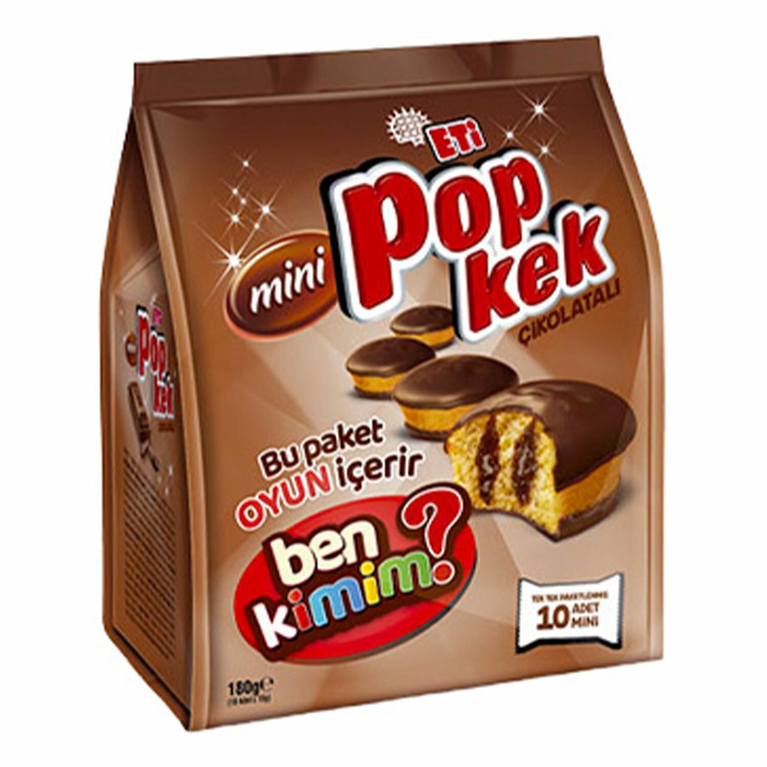 Мини кексы / маффины с шоколадным кремом, "ETi", Mini Pop Kek, (10шт*18гр) 180гр. Турция