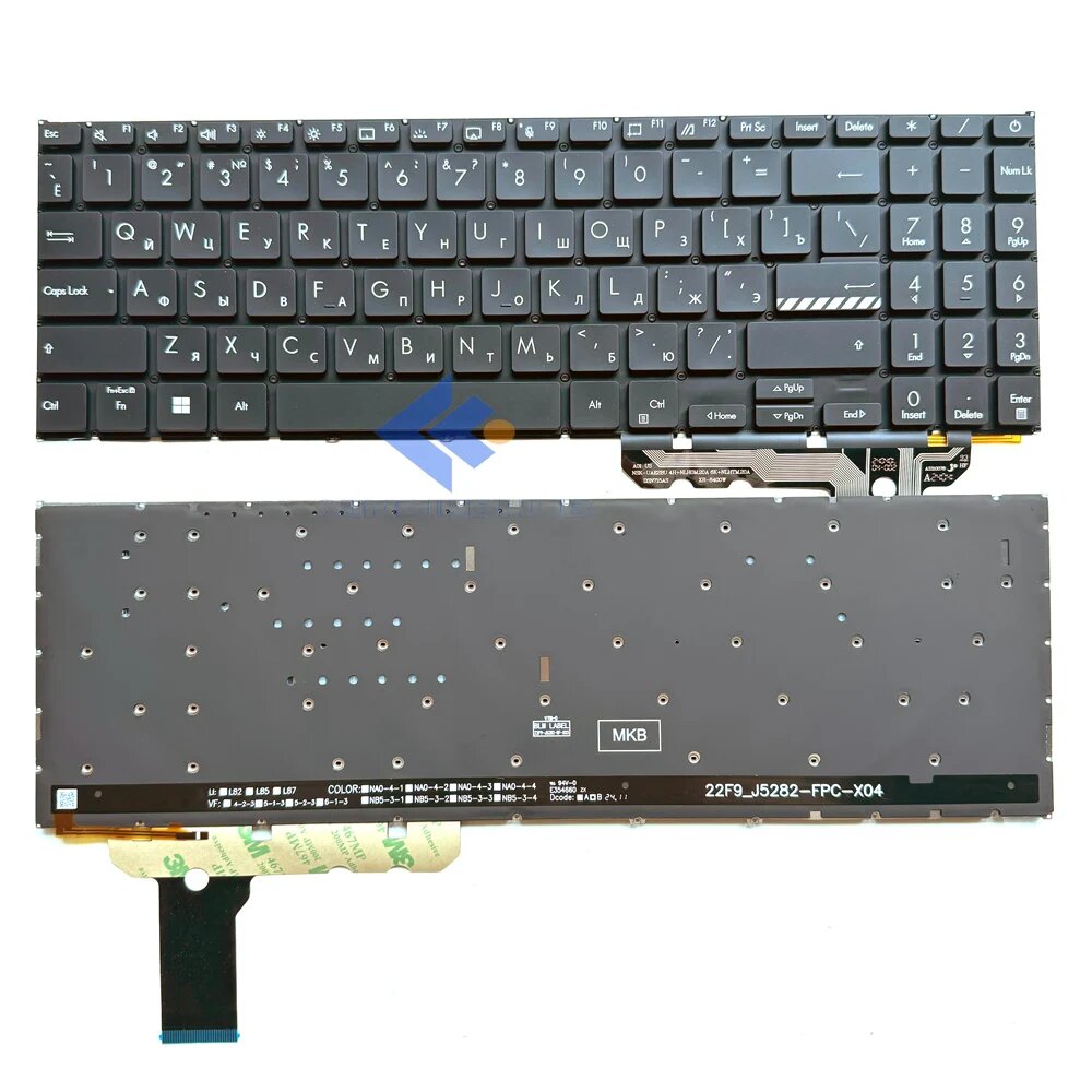 Клавиатура для Asus Vivobook Black RU Backlit