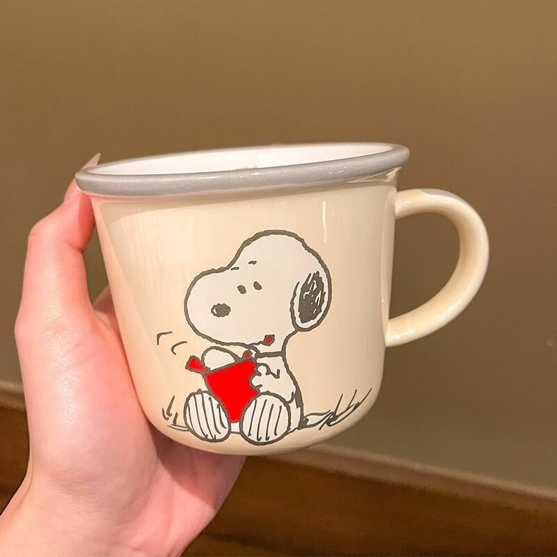 Кружка Snoopy, керамическая чашка с высокой стоимостью, домашняя питьевая вода, офисная чашка для воды, пара, чашка для овсянки, чашка для завтрака