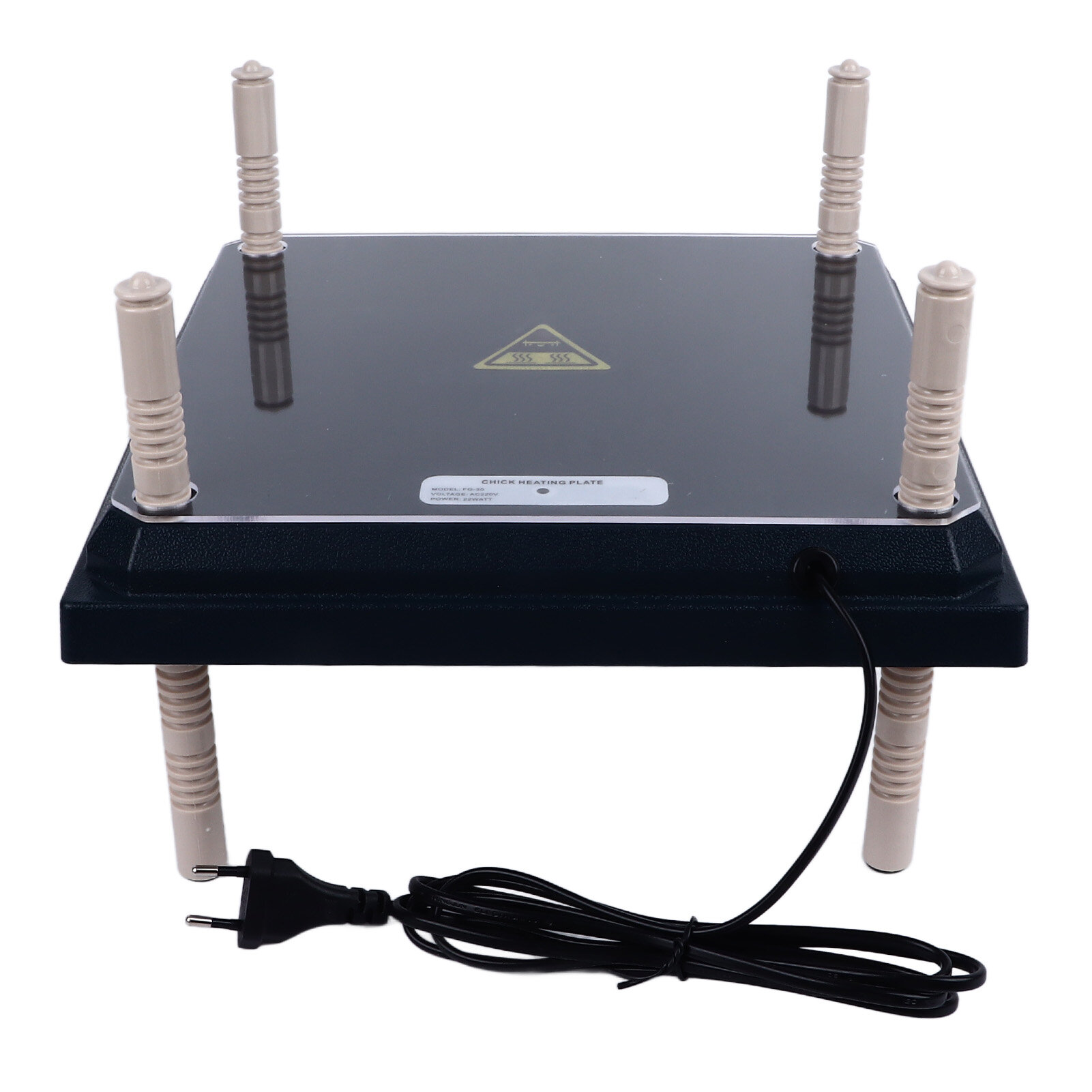 Обогреватель-брудер для цыплят, грелка для птичника, с защитой от пыли, регулируемый угол наклона пластины, для поддержания тепла, черный, EU Plug 220V.