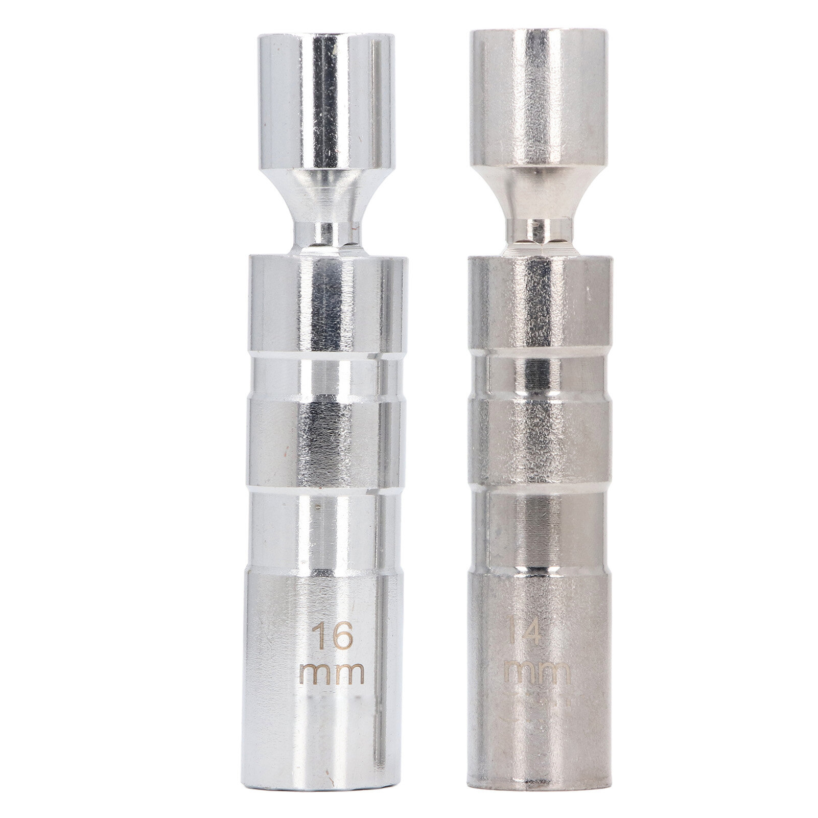 Набор из 2 торцевых ключей для свечей зажигания 14 мм, 16 мм, 3/8 дюйма, 12-гранный, с магнитным поворотным креплением, для ремонта автомобилей.