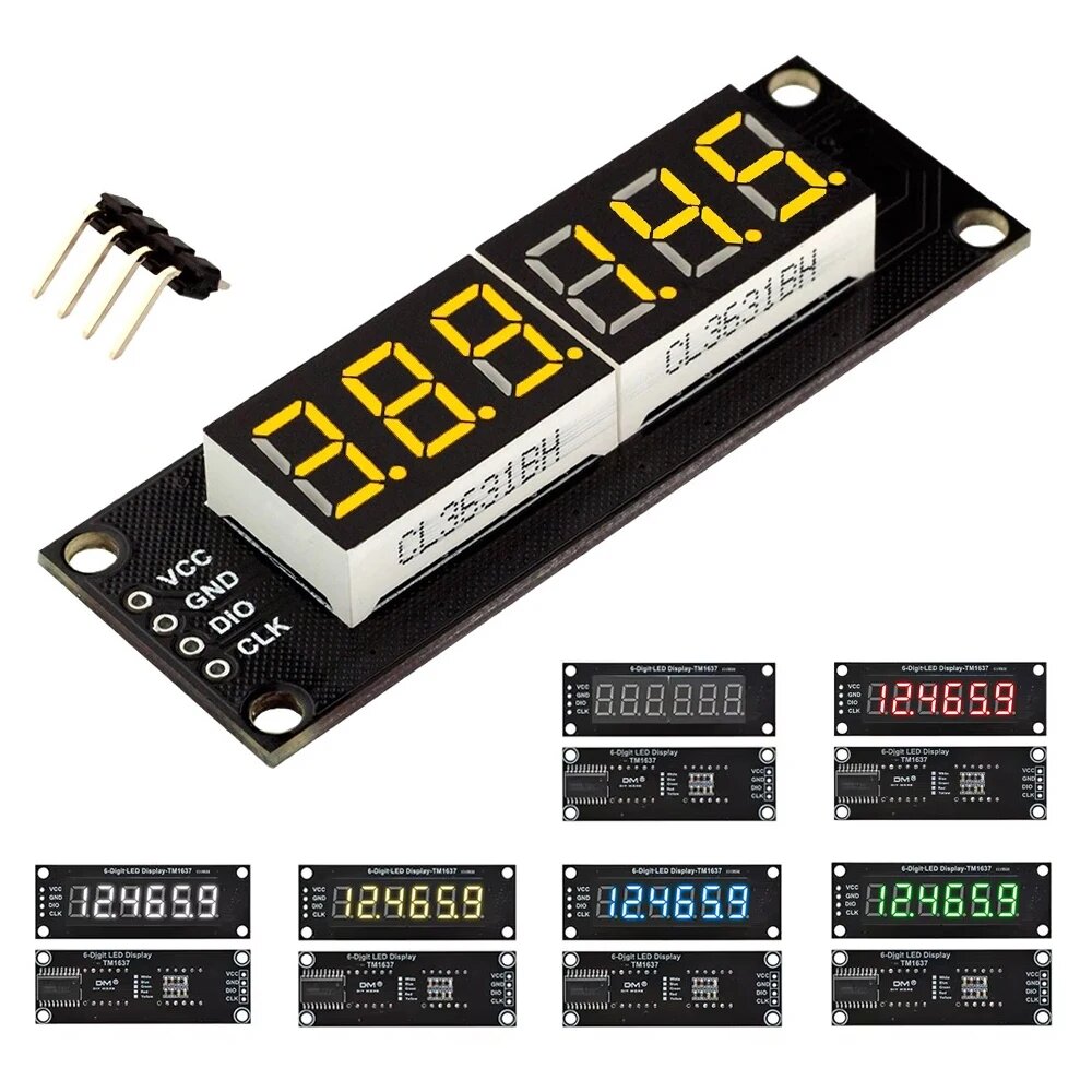 LED дисплей 0.36" TM1637, 6-Digit Green