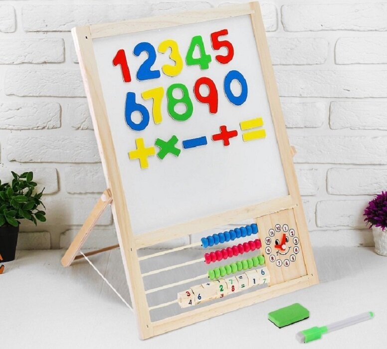 Доска магнитная двухсторонняя на подставке