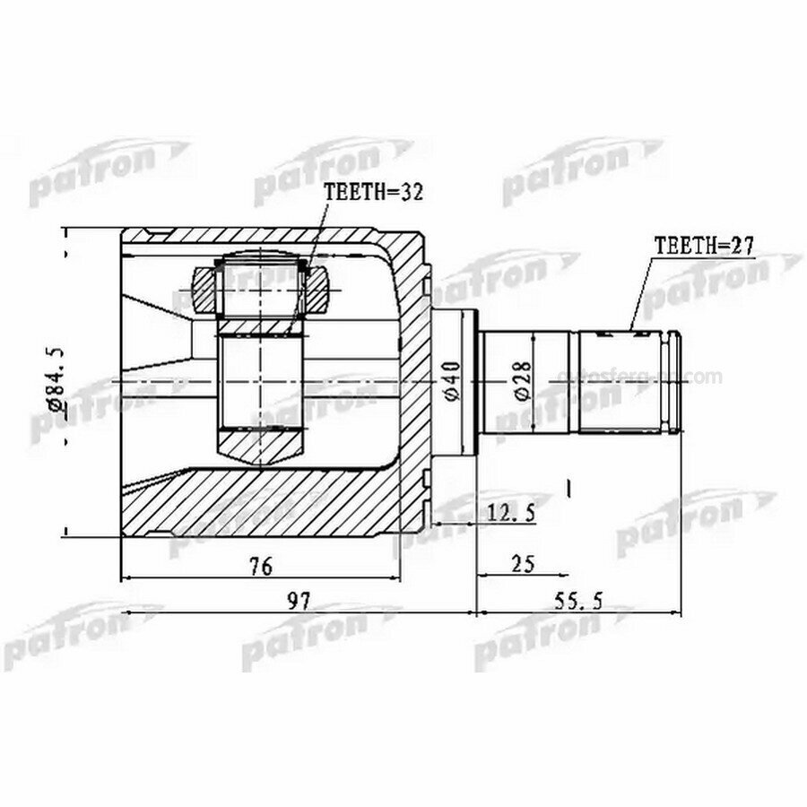 PATRON PCV1022 ШРУС внутренний правый 32x40x27 HONDA CR-V RD1/RD2 97-01