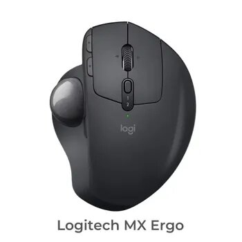 Logitech Мышь беспроводная MX Ergo, черный, серебристый