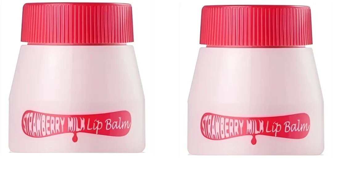Бальзам Welcos для губ Kwailnara Strawberry Milk Lip Balm, с экстрактом клубники,10мл, 2 шт