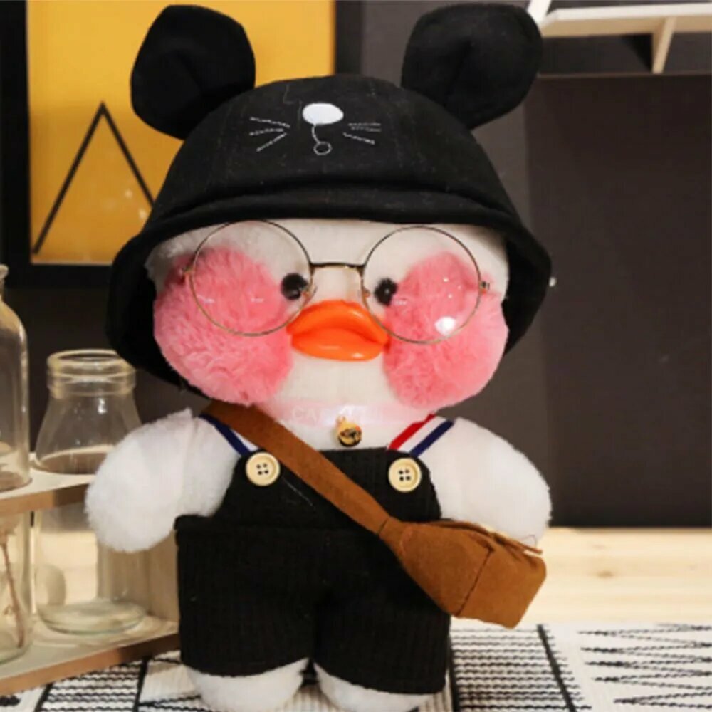 Утка Lalafanfan, белая LaLaFanFan Duck 30 см плюшевая мягкая игрушка утка в очках и одежде Лалафанфан, случайная одежда
