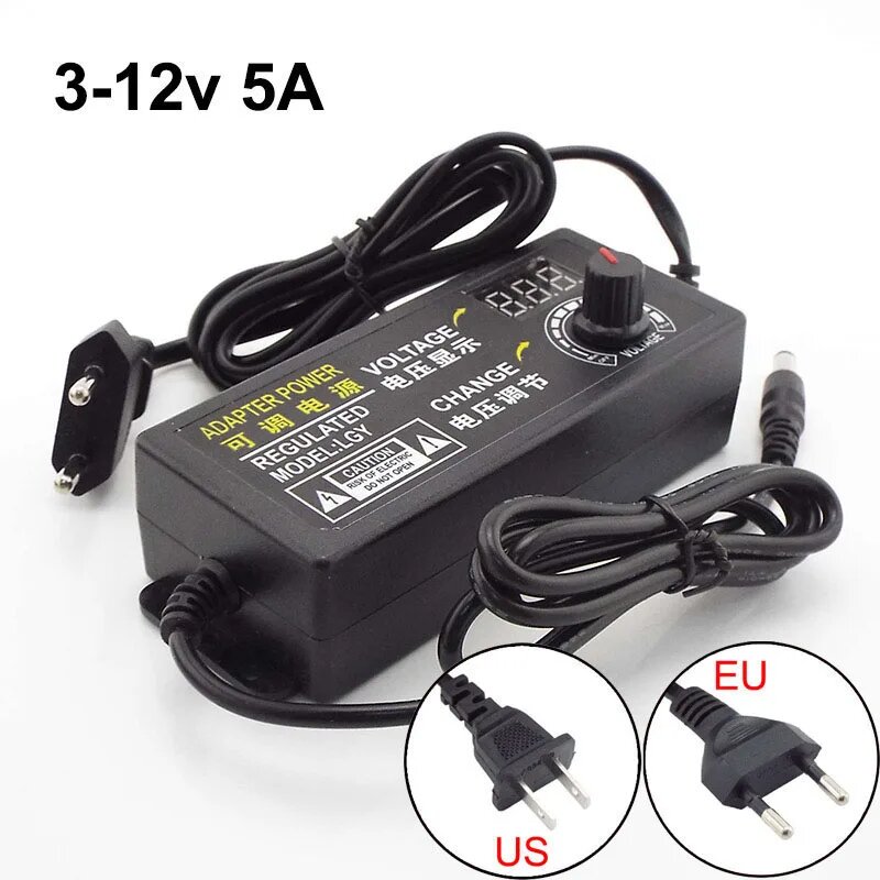 Регулируемый блок питания QvvCev 3-24В 1-10А ЕС, 3V-12V 5A