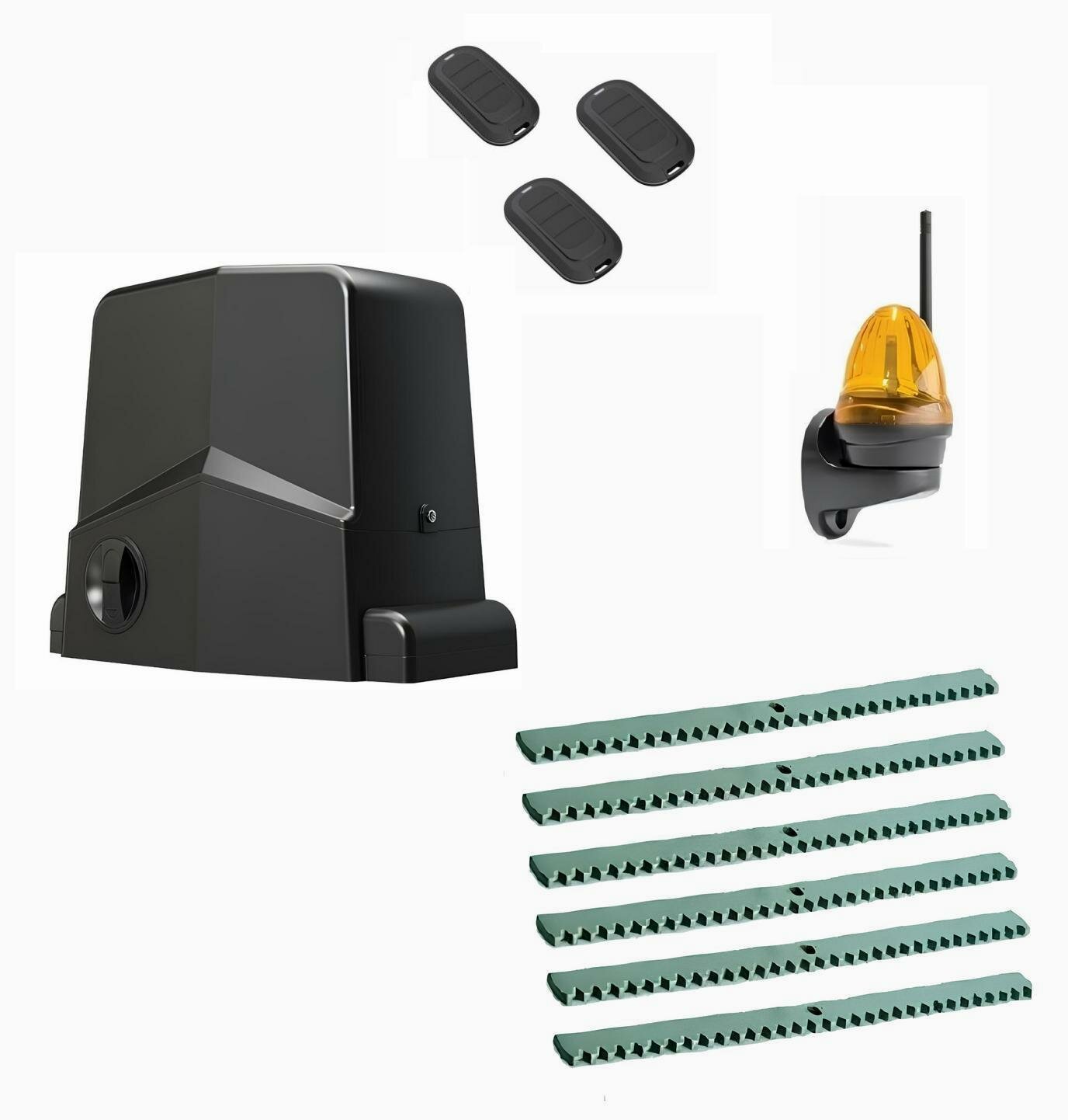 Автоматика для откатных ворот ARW-600MKIT LK6-Т3, комплект: привод, сигнальная лампа, 3 пульта, 6 реек