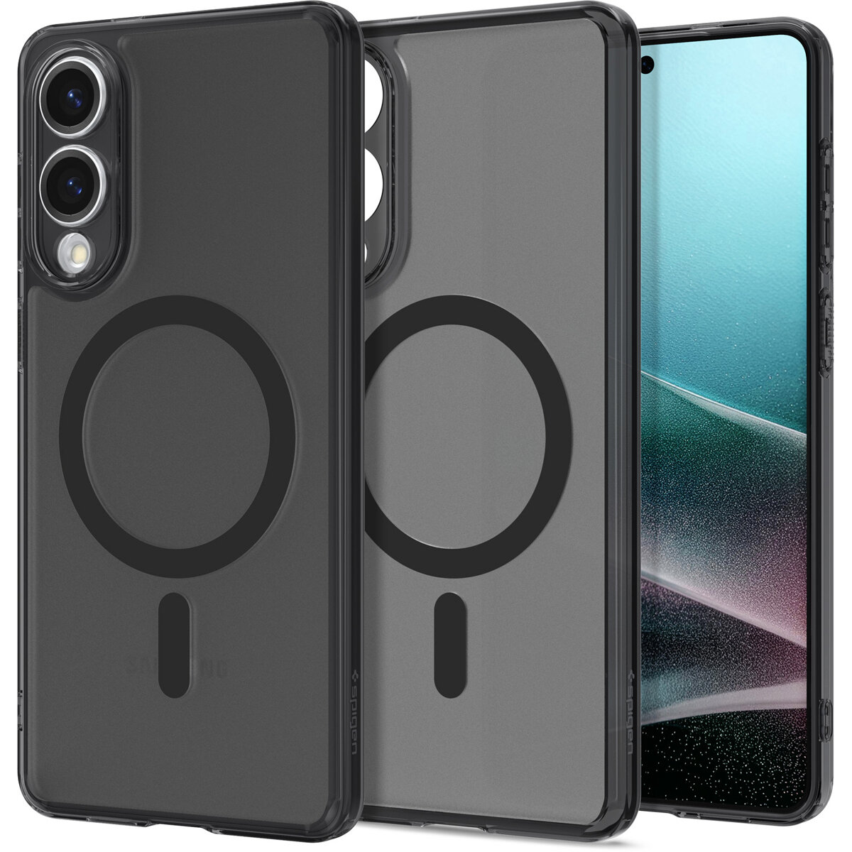Чехол Spigen на Samsung Galaxy S25 Edge (ACS09419) Ultra Hybrid MagSafe / Спиген чехол для Галакси С25 Эдж, противоударный, с защитой камеры, прозрачный/черный