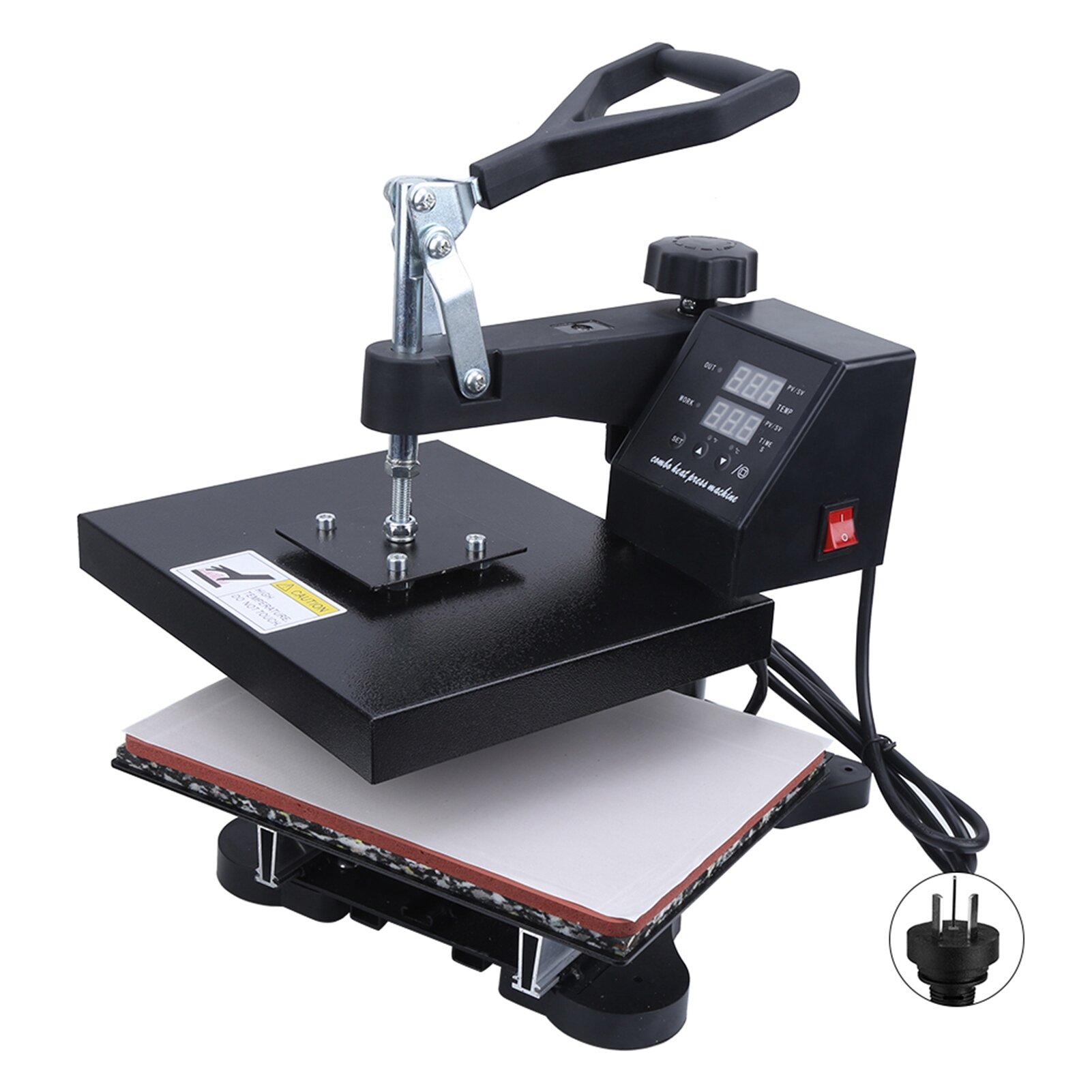 Высоконапорный цифровой ручной термопресс для футболок с двумя дисплеями