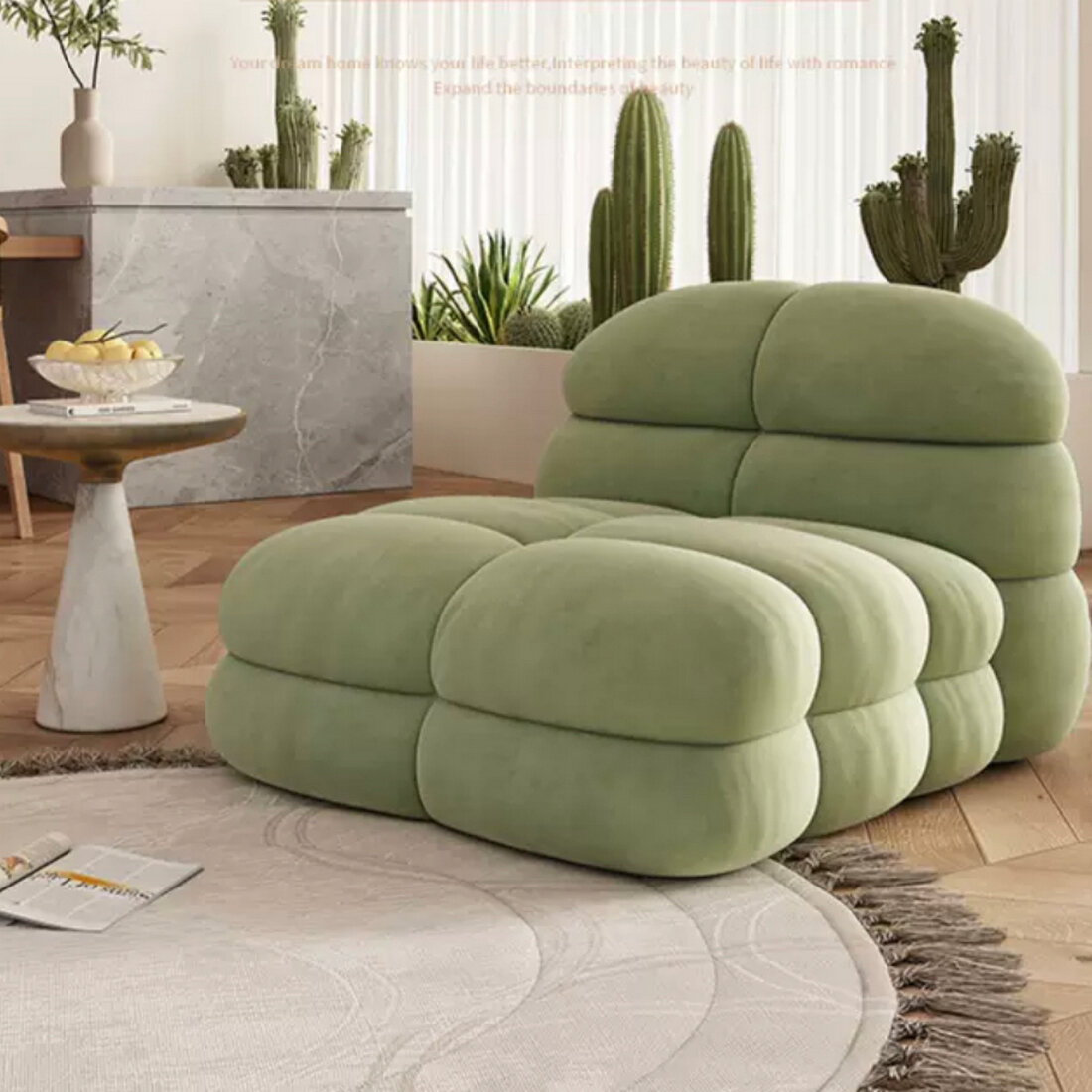 Интерьерное мягкое кресло без подлокотников Nate