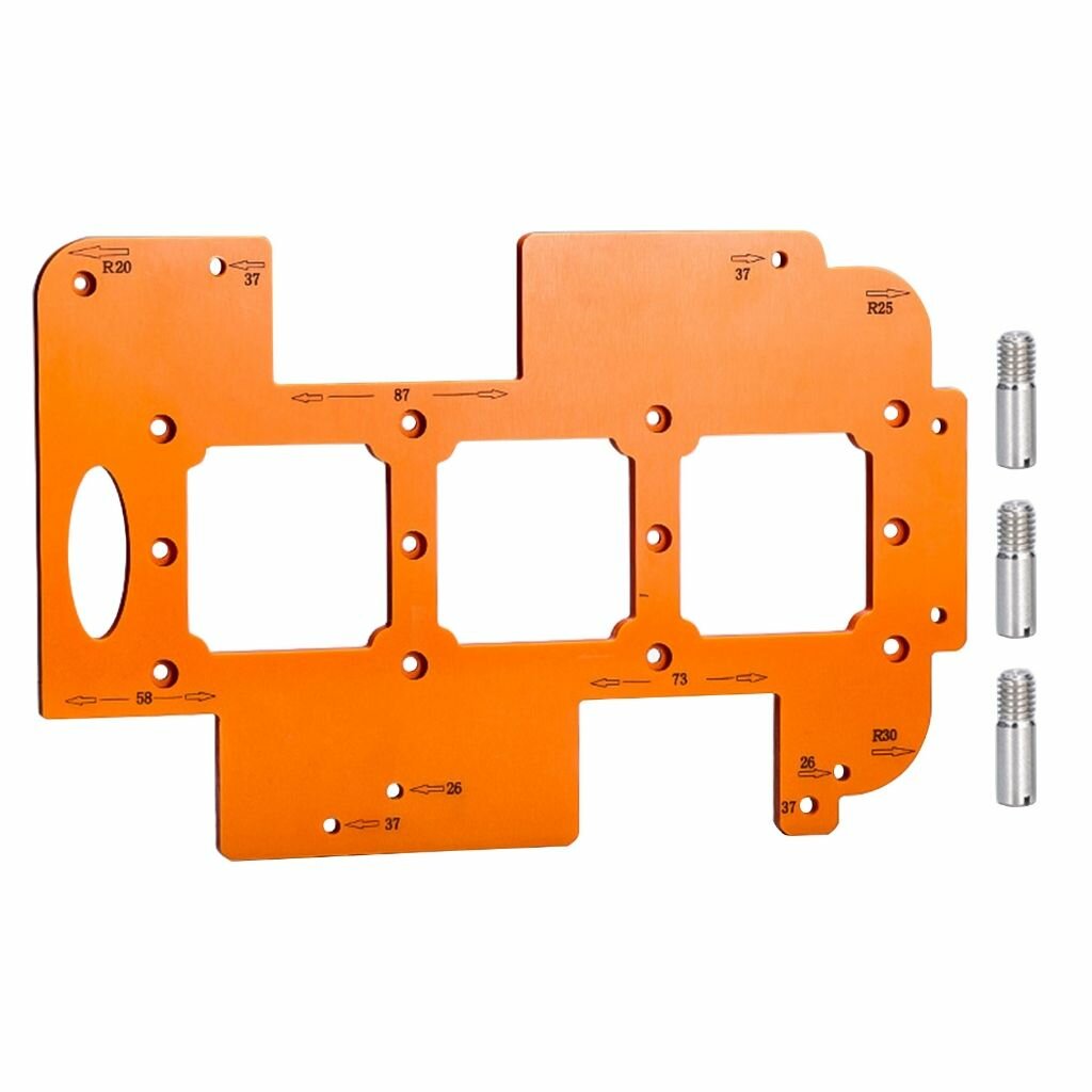 Многофункциональный шаблон для открывания отверстий по дереву, 7x6 см