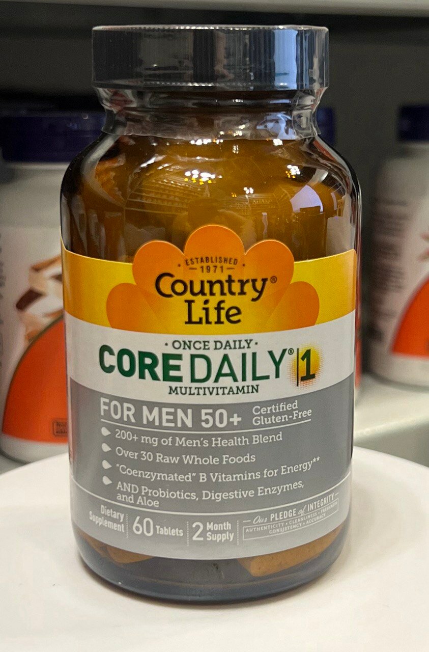Country Life Core Daily-1 For Men 50+, Мужские мультивитамины 50+, 60 таблеток