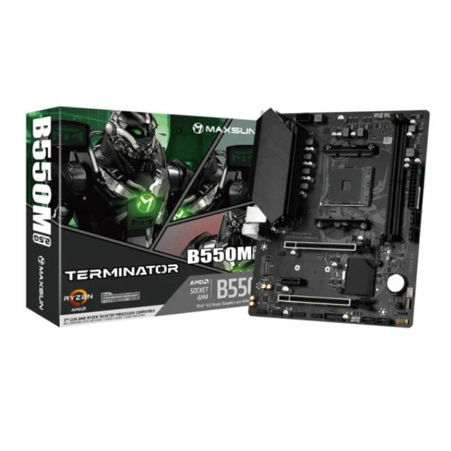 Материнская плата MAXSUN MS-Terminator B550M 2.5G (MS-TERMINATOR B550M 2.5G) - AM4, AMD B550, 2хDDR4, 1хPCI-Ex16, 1хМ.2, Micro-ATX