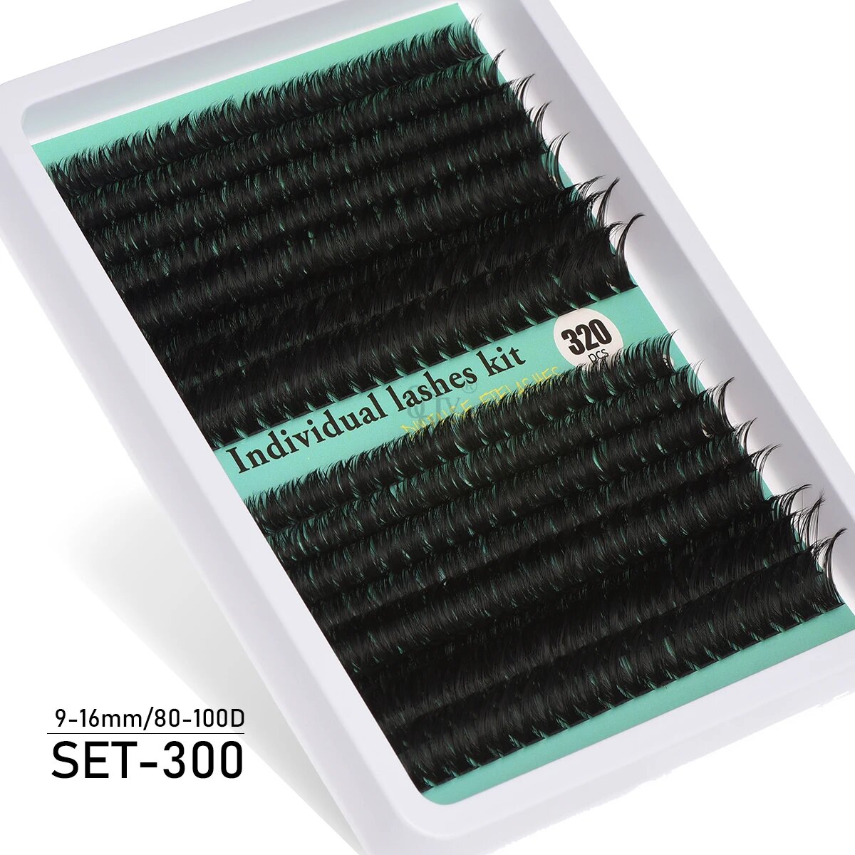 Черные ресницы SET-300 9-16мм/80-100D