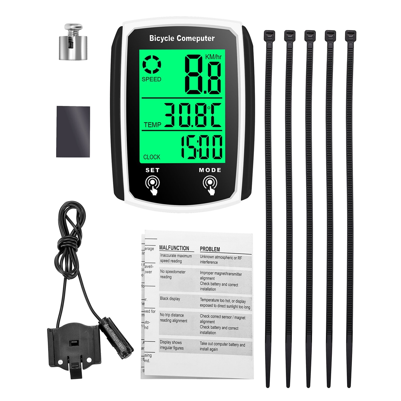 19-функциональный водонепроницаемый сенсорный велосипедный компьютер с подсветкой, велосипедный спидометр, беспроводной велосипедный компьютер для езды на велосипеде на открытом воздухе