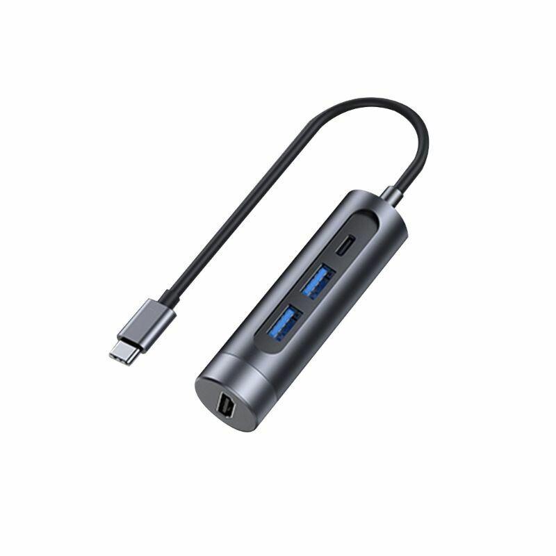 Док-станция типа C Концентратор 7 в 1 Многопортовый адаптер Алюминиевый сплав+ABS USB 3.0+HDMI+Type-C Прочный