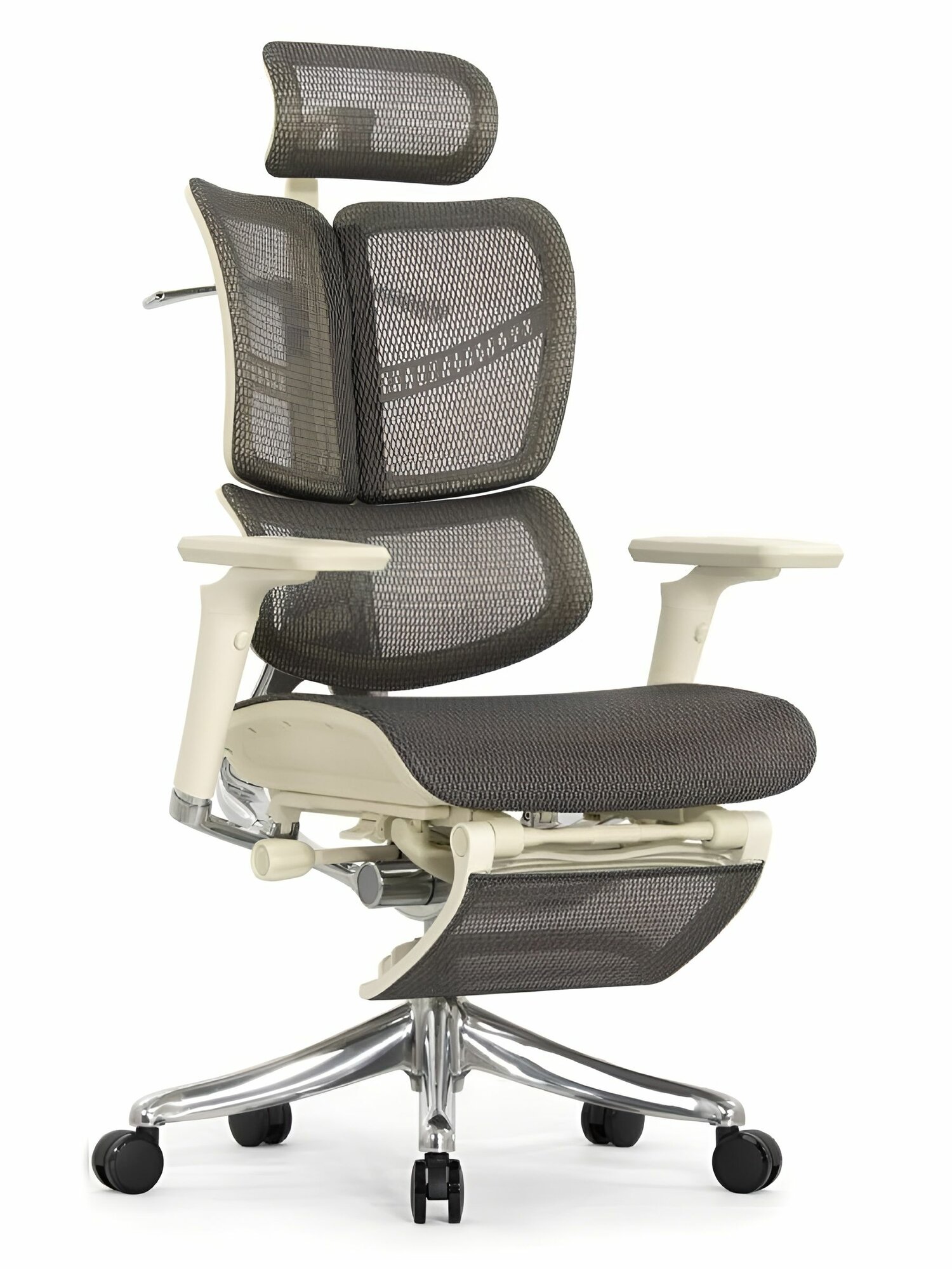 Кресло с подножкой FALTO FLY 2 (динамичный подголовник, подлокотники 6D(360), сетка, светлый)