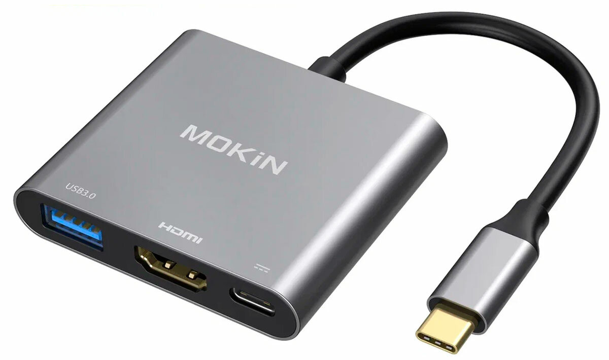 Универсальный адаптер Mokin 3 в 1, MOUC1901, HDMI+USB-C+USB3.0+PD