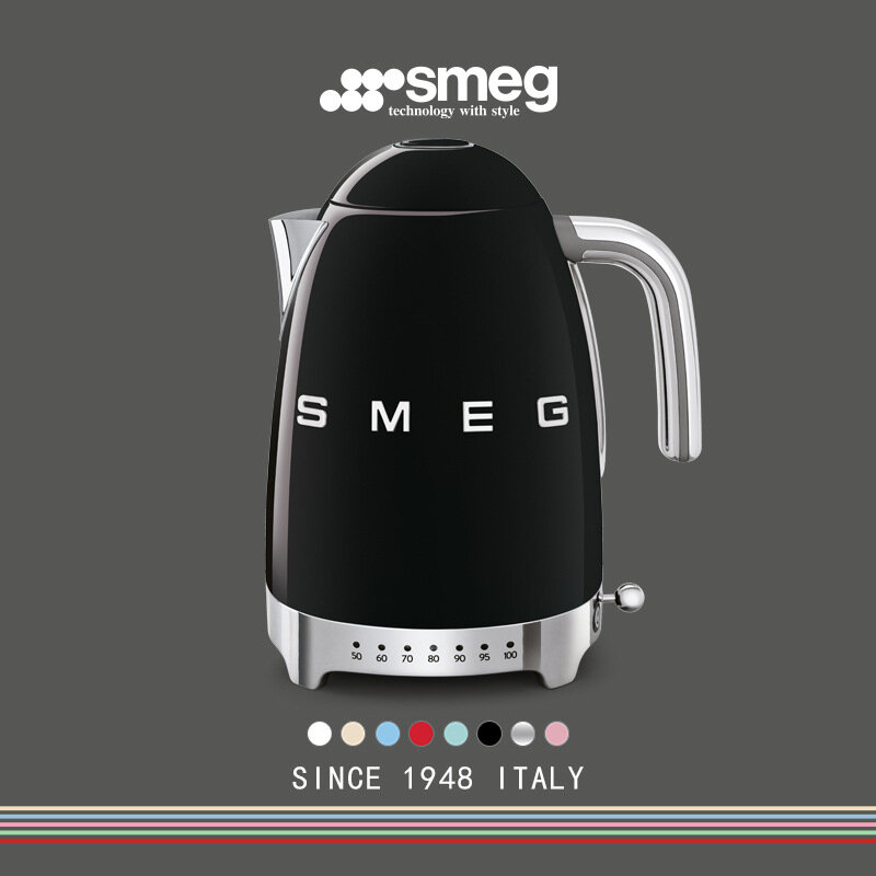 Электрический чайник SMEG с терморегулятором KLF04CHMEU, 1,7 л, 2400 Вт, нержавеющая сталь