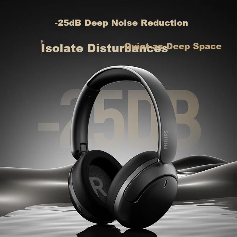 Беспроводные Bluetooth-наушники PHILIPS с активным шумоподавлением для игр и музыки, высококачественный звук, двойной