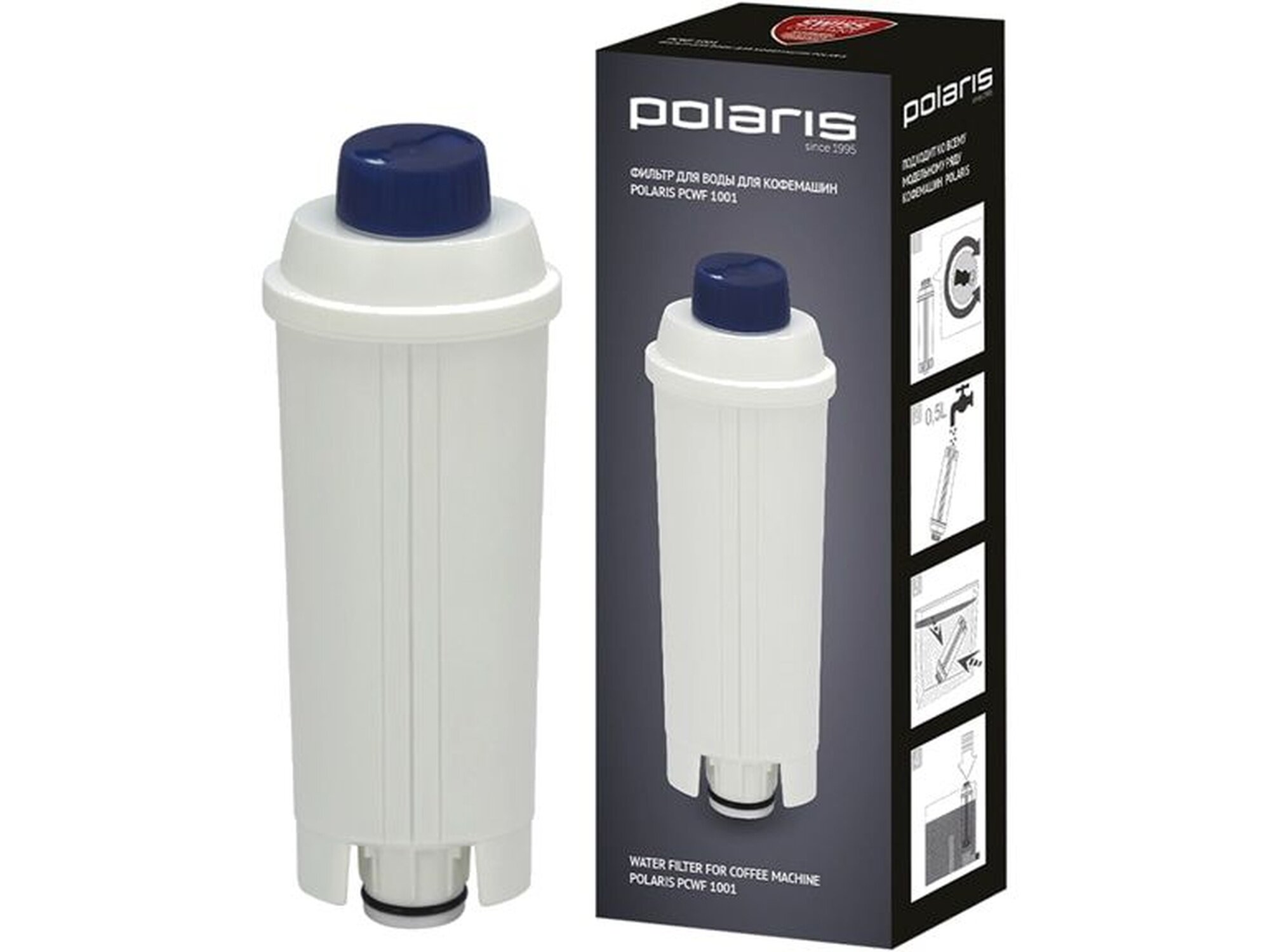 Фильтр для воды в кофемашину Polaris PCWF 1001 White, белый/синий