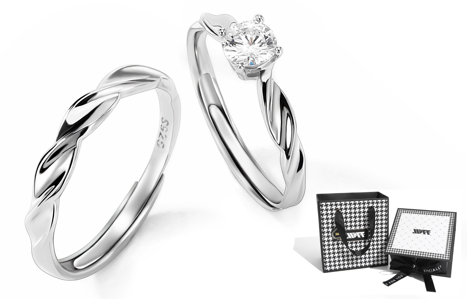 Набор колец, искусственный камень