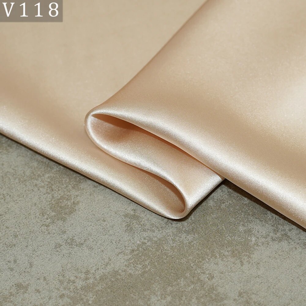 HYSK шелковая ткань Charmeuse 100% шелк Бежевый, 1m, V118