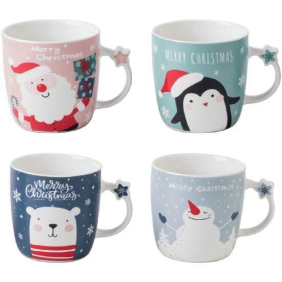 Набор кружек Jewel Мороз 4 предмета, 360 мл, фарфор (ПС0077-22)