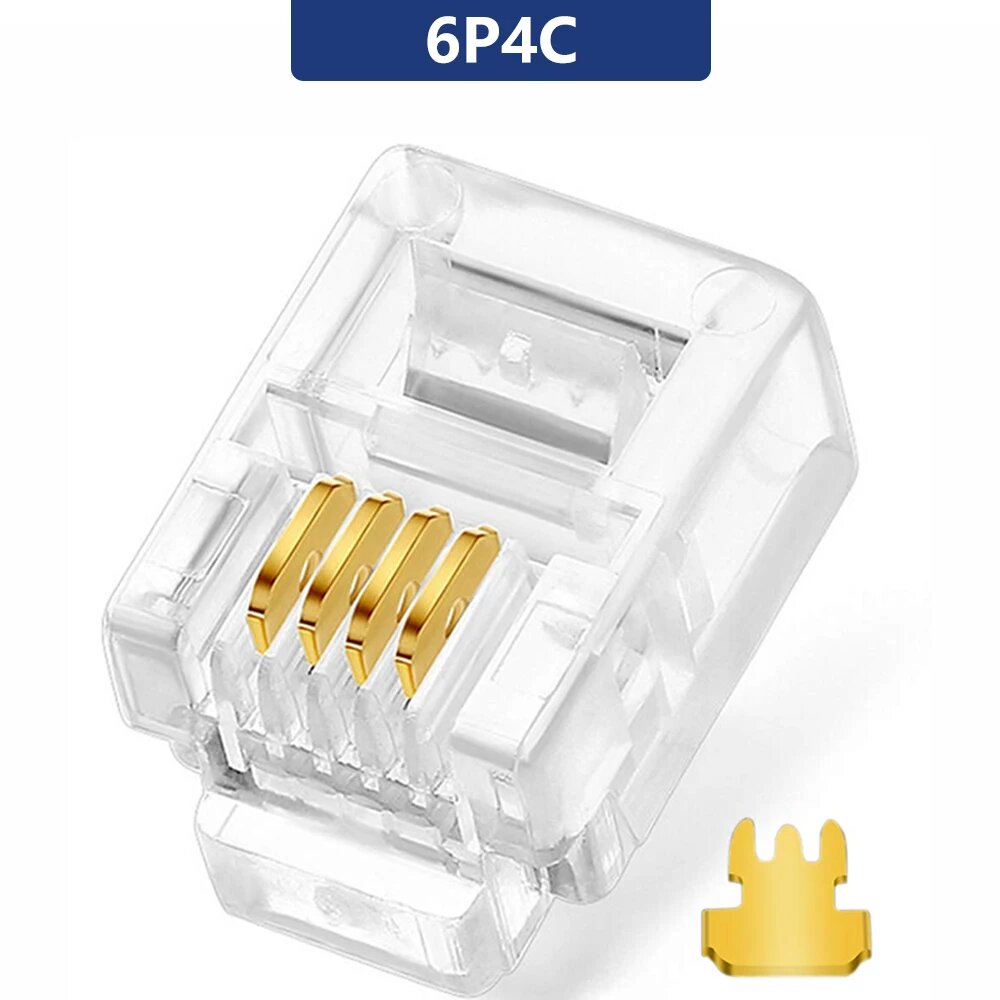 ZoeRax Модульный разъем RJ11 4P4C/6P4C/6P6C 30PCS, 6P4C