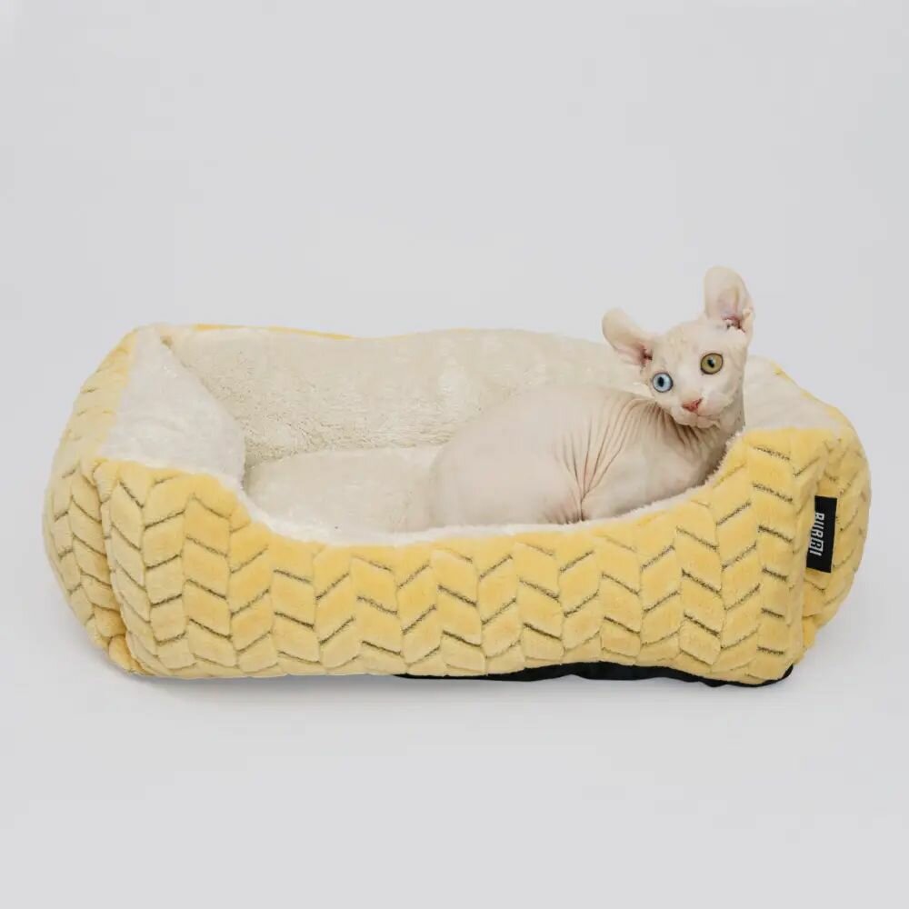 Лежак RURRI, для кошек и собак, нескользящее дно, бежевый, 50 см х 40 см х 18 см