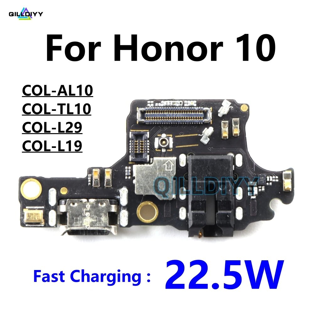 Для Huawei Honor 10, USB-разъем для зарядки, зарядное устройство, док-порт, микрофон, тип C, хвостовая вилка, замена гибкого кабеля