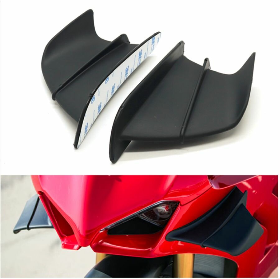Универсальные Мотоциклетные Боковые Черные Крылышки Ветрового Оперения, Накладка На Спойлер, Воздушный Дефлектор