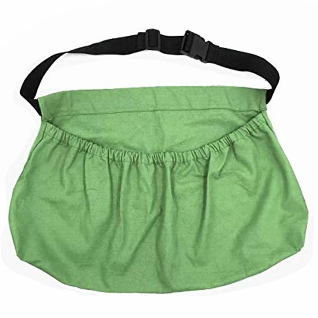 Прочный холщовый фартук для сбора урожая с эластичными карманами и регулируемыми ремнями для работы на ферме, прополки и активного отдыха, Зеленый