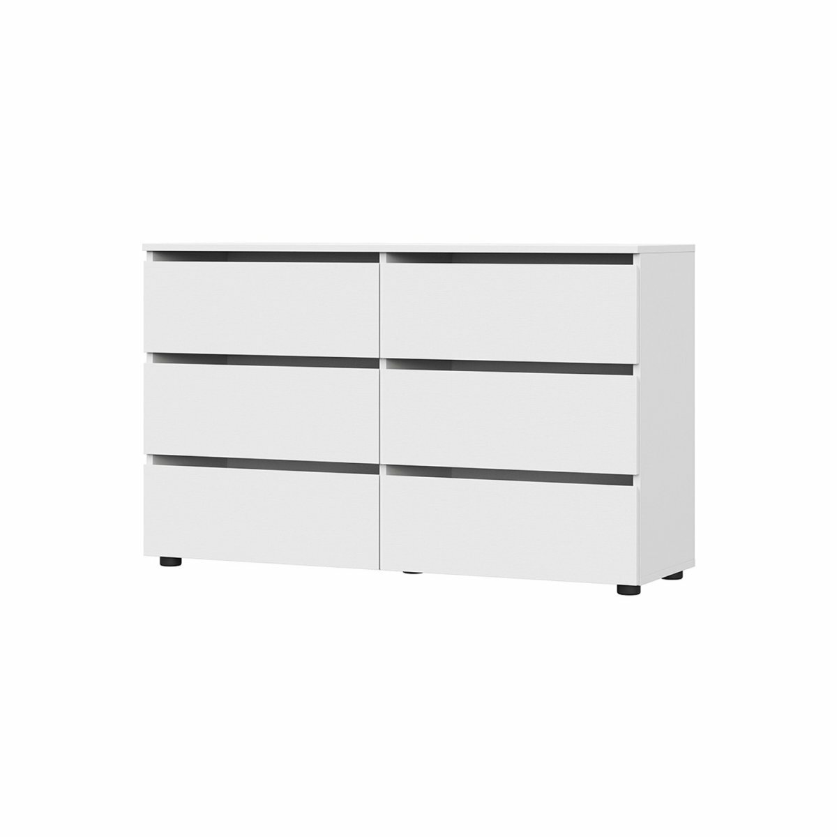 Комод "Токио" 6 ящиков - Белый текстурный
