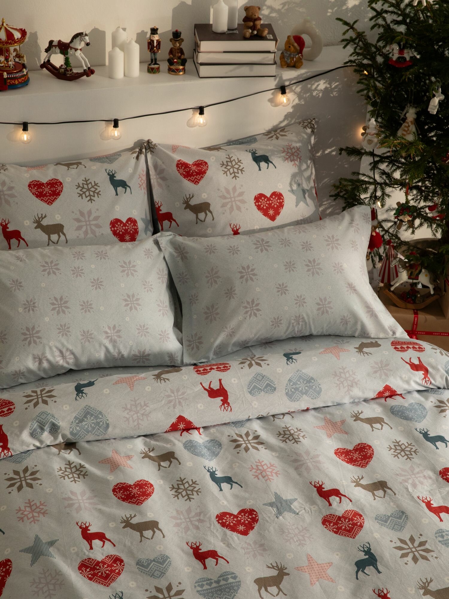 КПБ семейный перкаль "Cozy Home" Зимняя повесть/ Зима/Winter tale (50х70) рис. 43328-1/43329-1 Зима/Winter