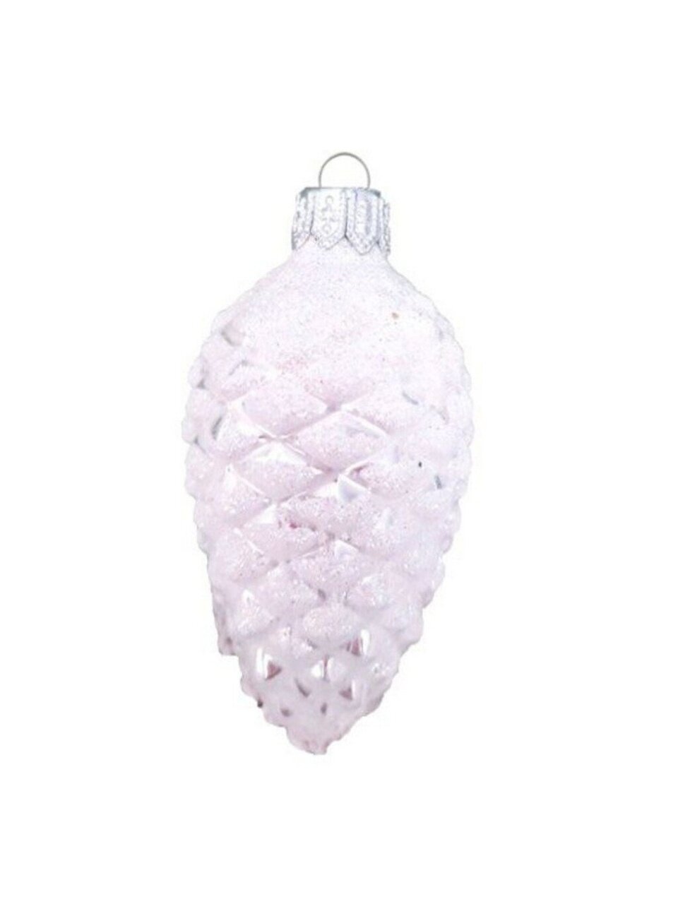Елочное украшение Шишка в снегу, белый глянец, 9 см, в подарочной упаковке, ФУ-2-90/.161 бел. гл.